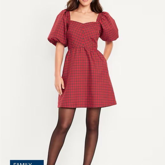 Old Navy | Dresses | Red Plaid Mini Dress | Poshmark